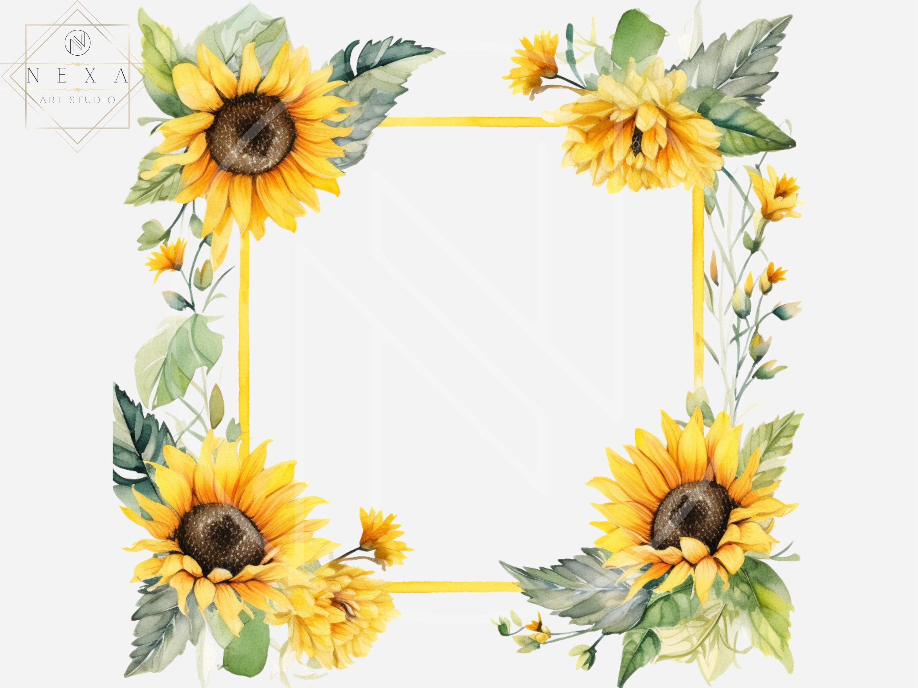 Sunflowers PNG Watercolor Floral Clipart Bouquetscommercial - Etsy