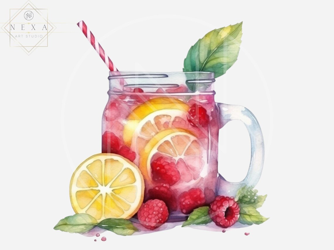 Lemonade Clipart, Drinks Clipart, Summer Clipart, Lemon Illustration ...