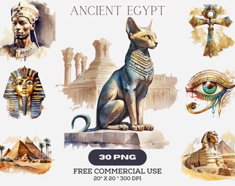 Gods of Ancient Egypt PNG, Watercolor Clip Art, Ephemera, Scrapbook ...
