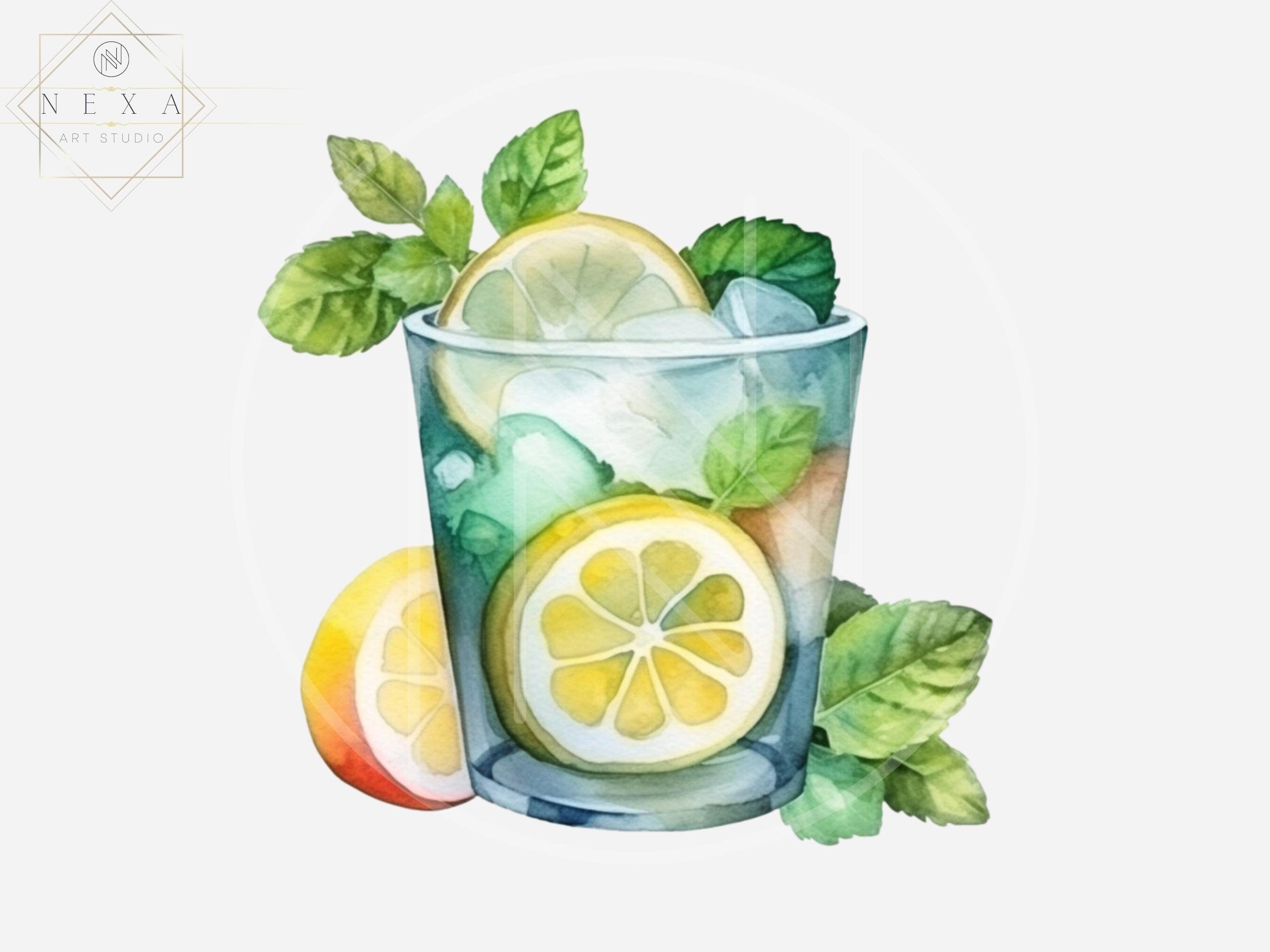 Lemonade Clipart, Drinks Clipart, Summer Clipart, Lemon Illustration ...