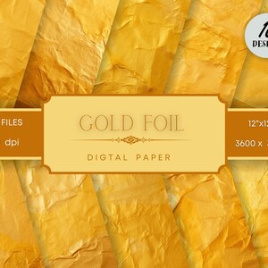 Gold Foil Digital Paper, Gold Backgrounds, Metallic Gold Digital Paper ...