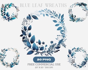 Rustic BOHO Dusty Blue Watercolor Wreath and Arrangement Light Blue ...