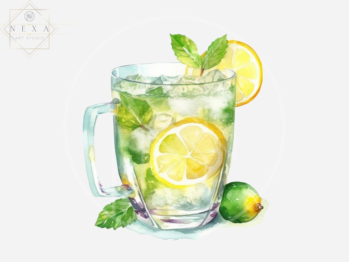 Lemonade Clipart, Drinks Clipart, Summer Clipart, Lemon Illustration ...