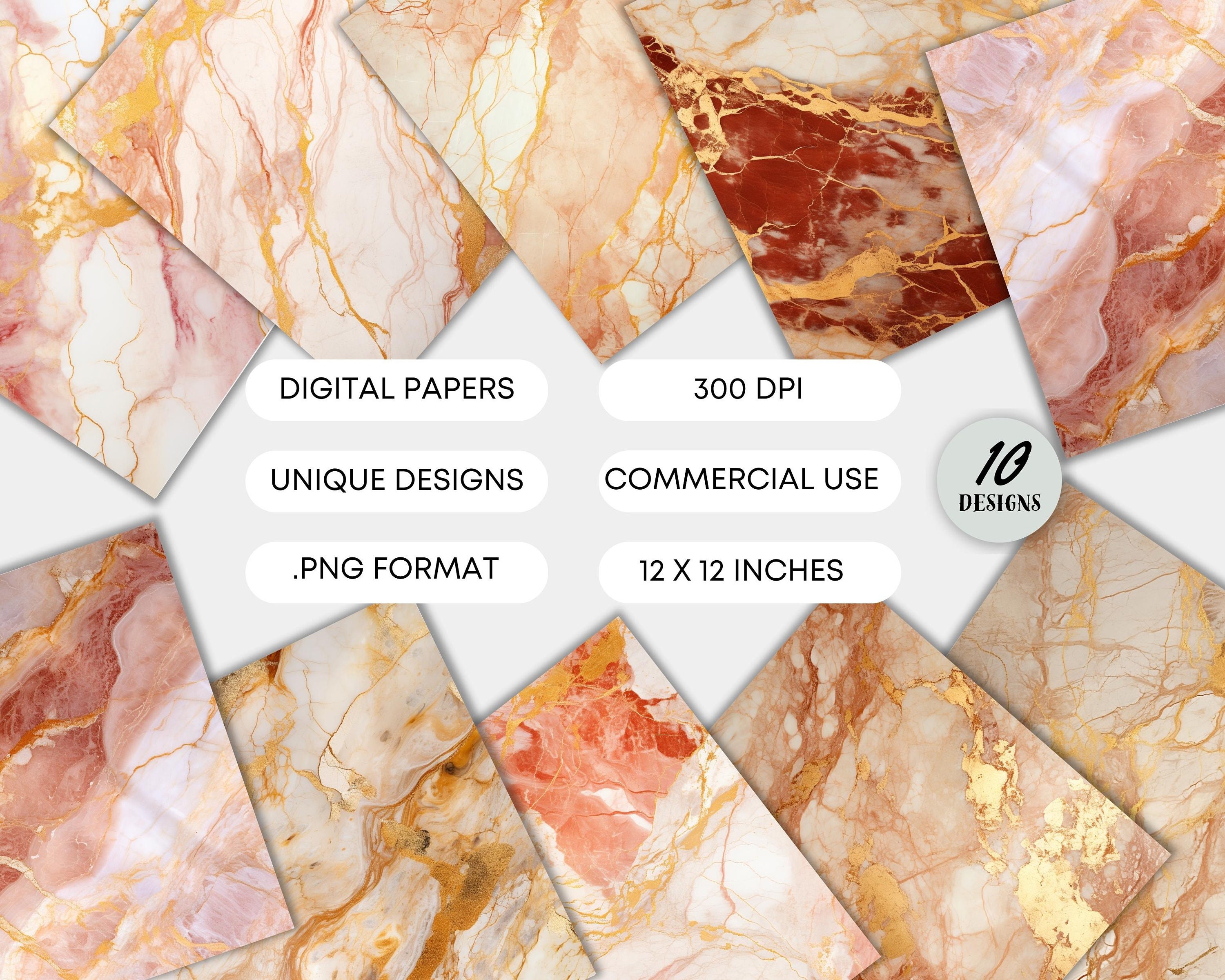 Pink and Gold Marble Texture Backgrounds, Pink Marble Digital Paper ...