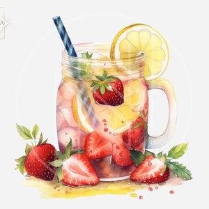 Lemonade Clipart, Drinks Clipart, Summer Clipart, Lemon Illustration ...