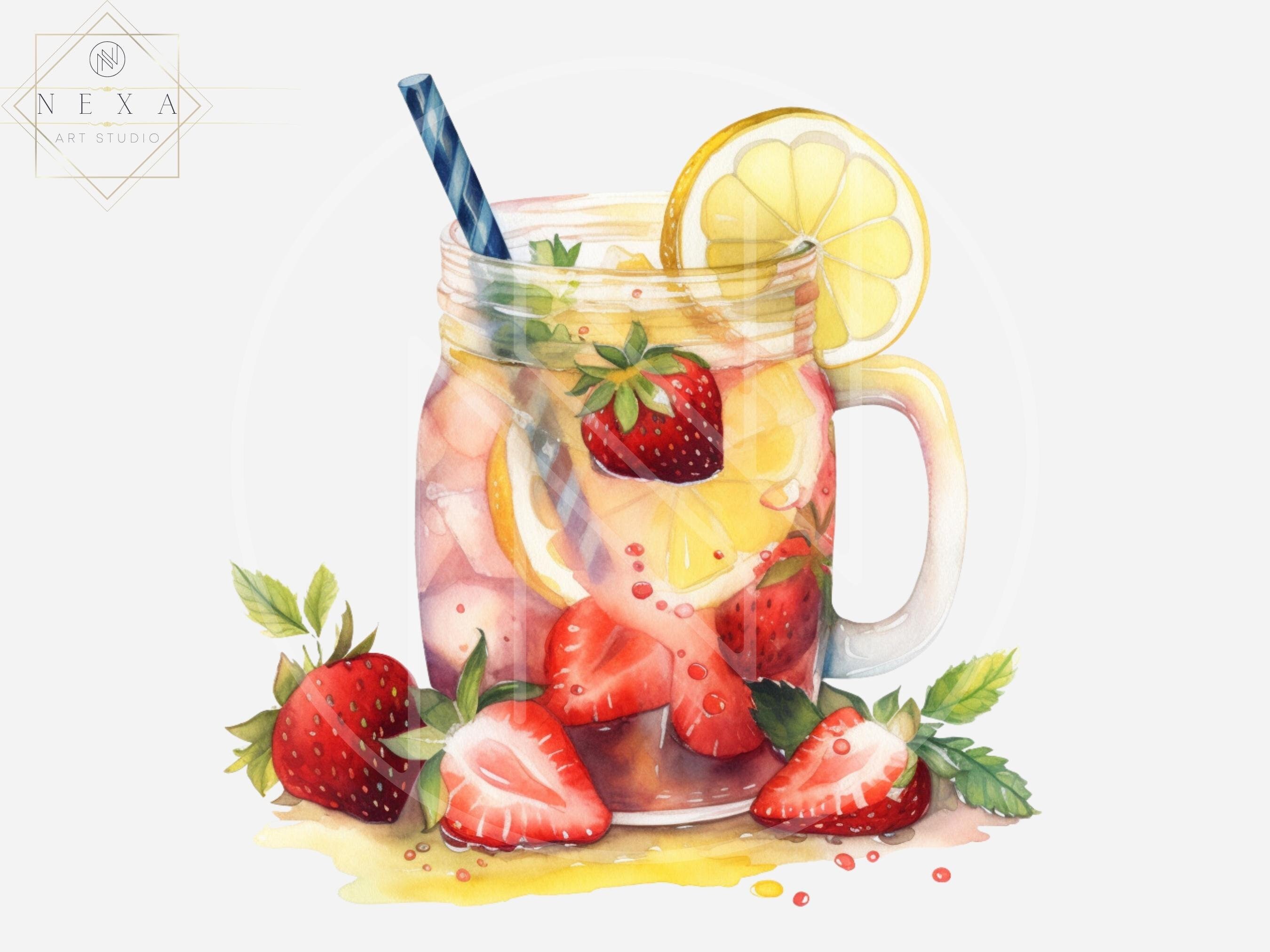 Lemonade Clipart, Drinks Clipart, Summer Clipart, Lemon Illustration ...