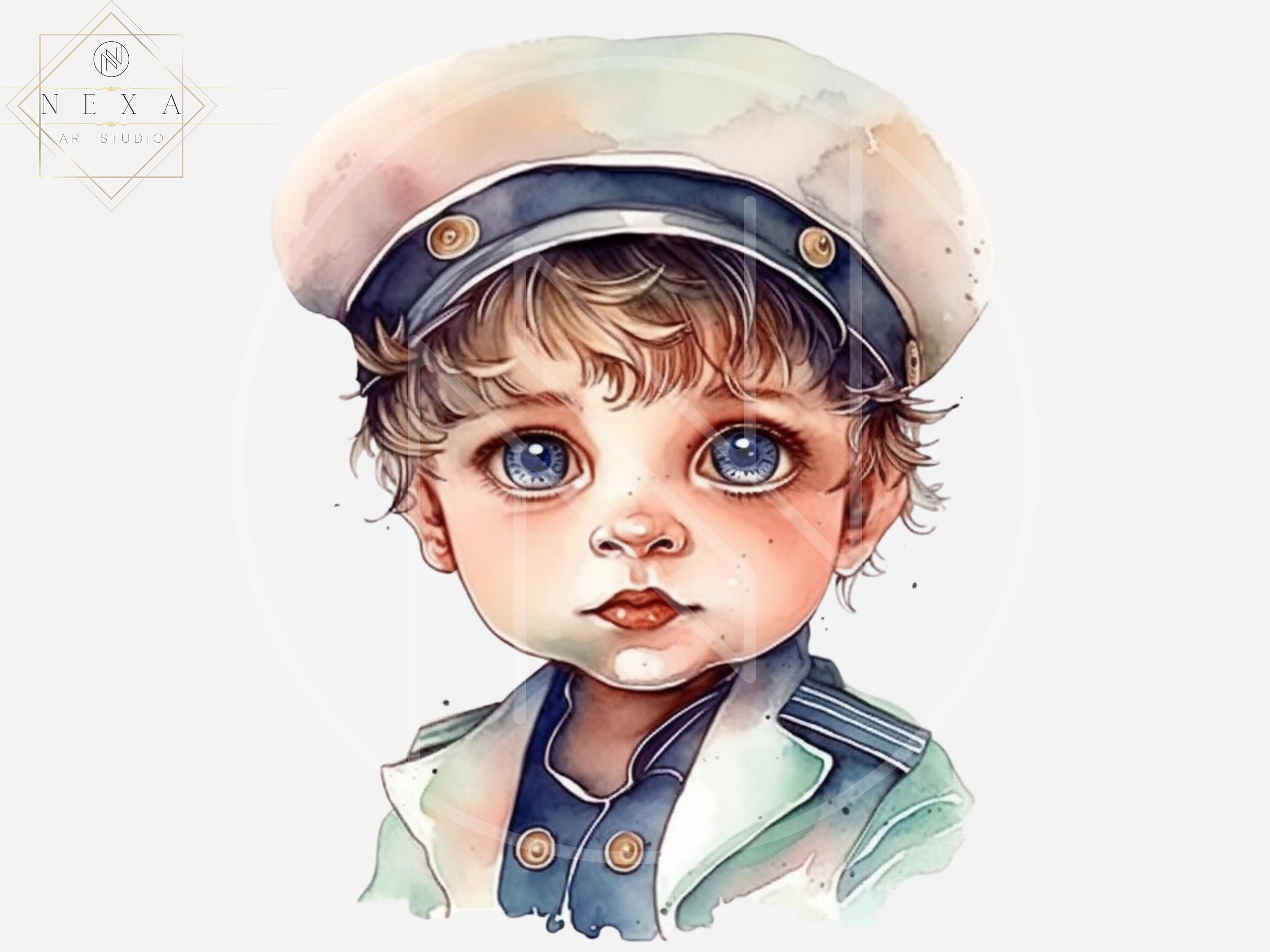 Baby Sailor Clipart, PNG Sublimation Watercolor Nautical Nursery ...