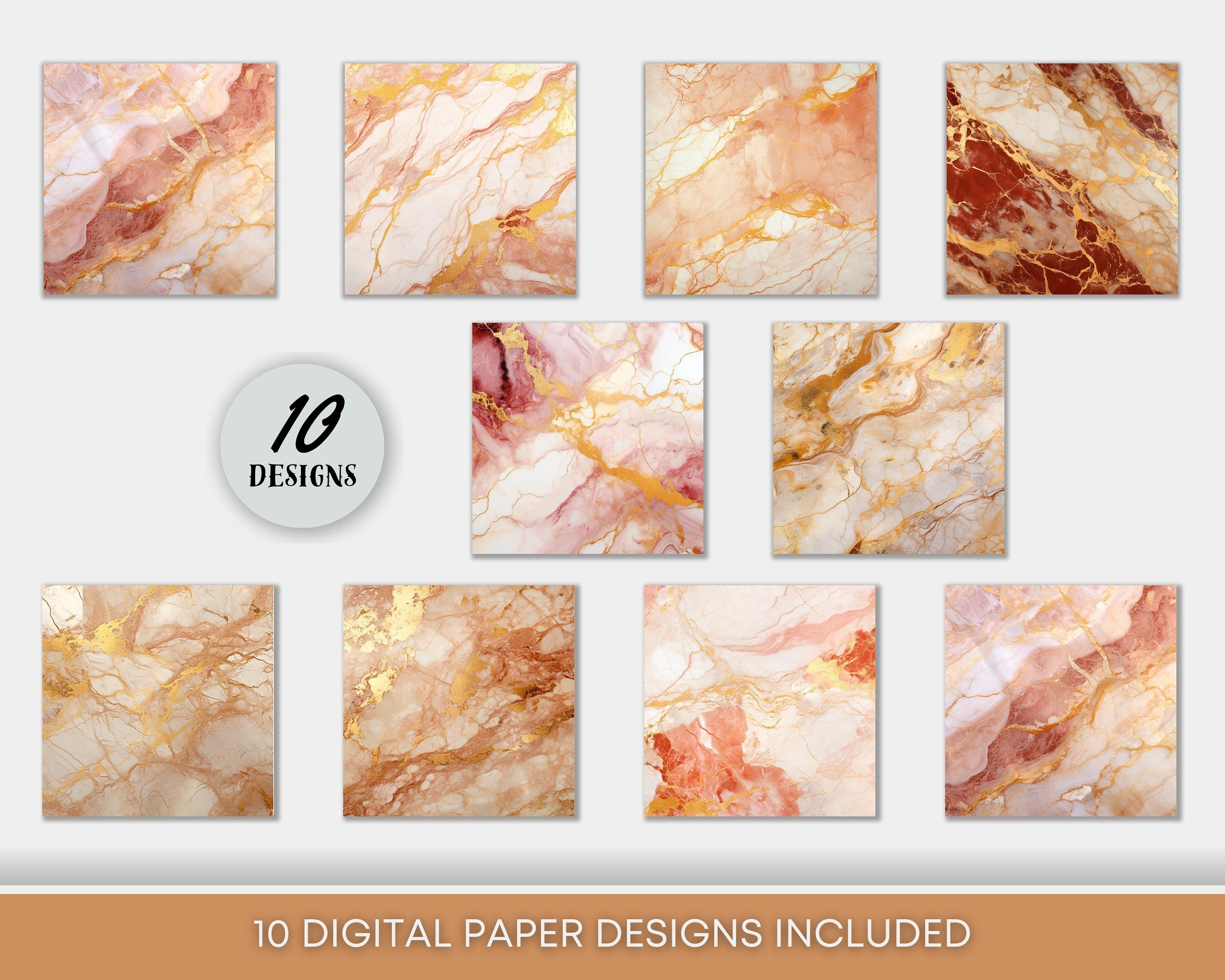 Pink and Gold Marble Texture Backgrounds, Pink Marble Digital Paper ...