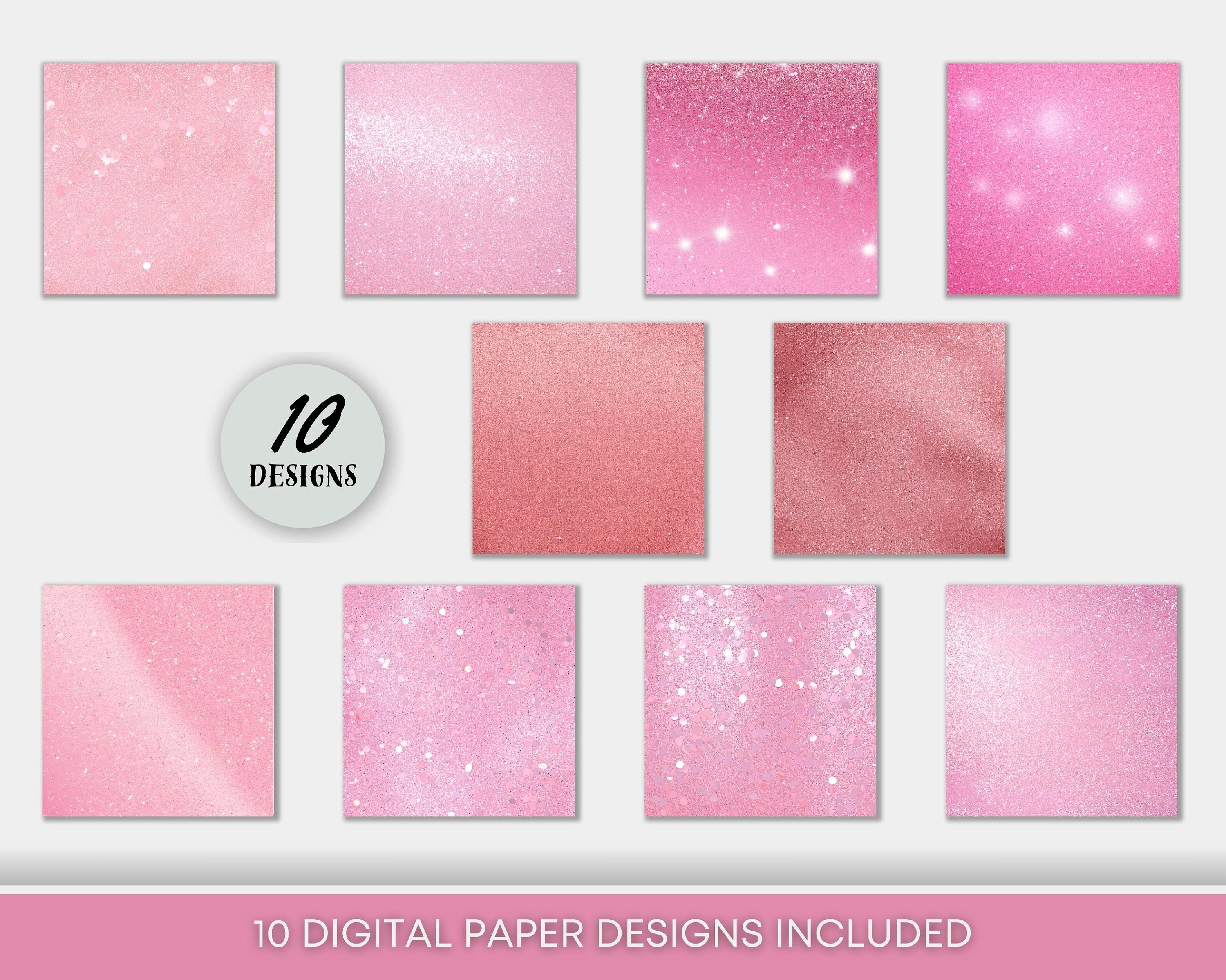 Pink Glitter Digital Paper, Hot Pink Glitter Texture, Scrapbooking ...