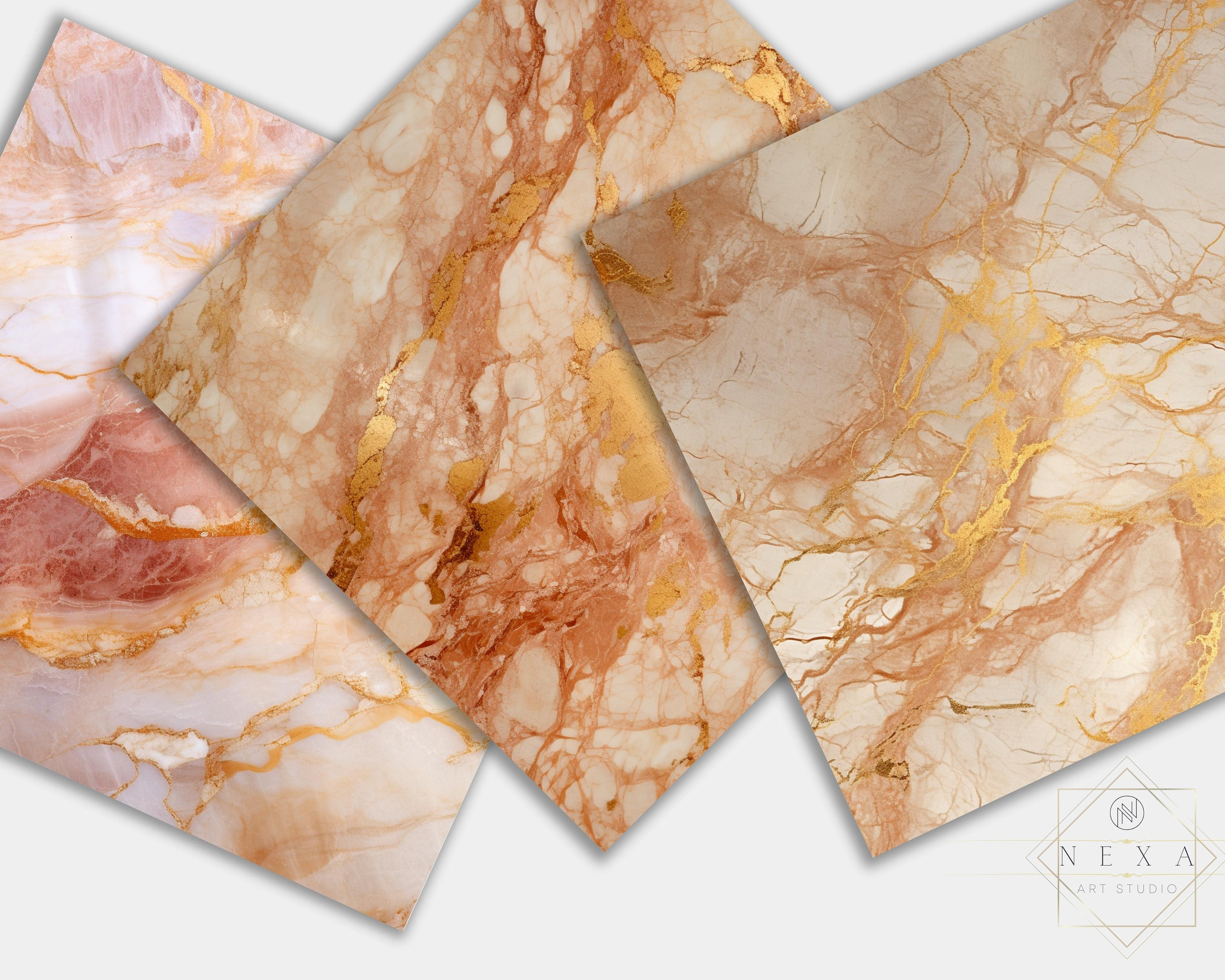 Pink and Gold Marble Texture Backgrounds, Pink Marble Digital Paper ...