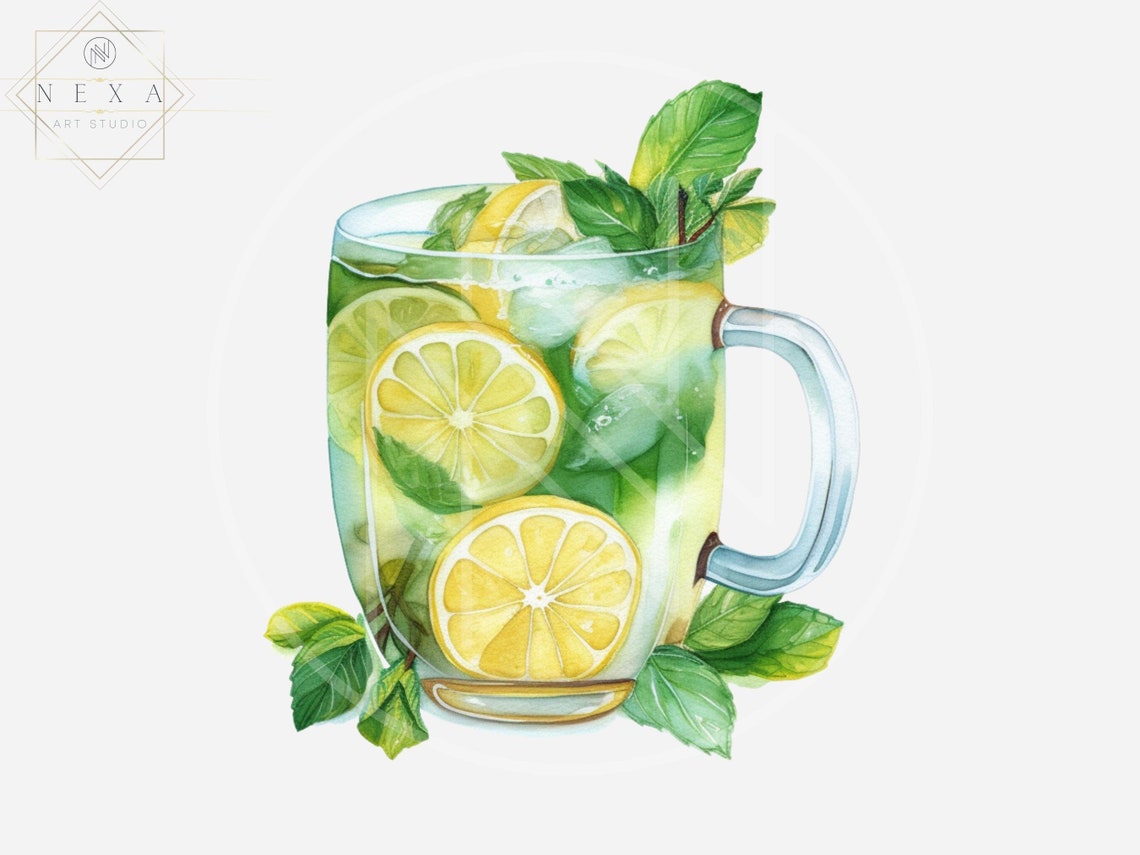 Lemonade Clipart, Drinks Clipart, Summer Clipart, Lemon Illustration ...