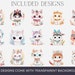 Boho Cats Clipart Cute Kitten Clip Art, Boho Cat Clipart, Boho Clipart ...