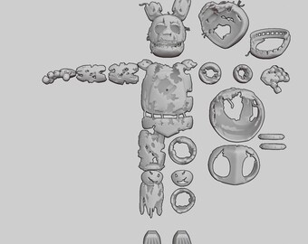 Fnaf / Five Nights at Freddy's Springtrap Head Stl Files for Cosplay or ...