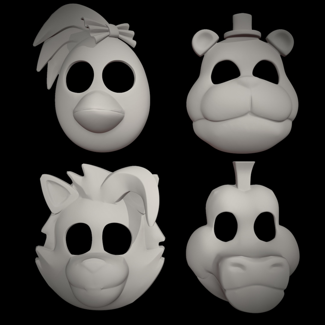 Five Night at Freddy's Security Breach Masks Cosplay Stl Files for 3D ...