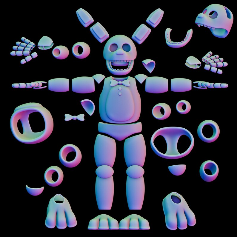 Fnaf / Five Nights at Freddy's Spring Bonnie Stl Files for Cosplay or ...