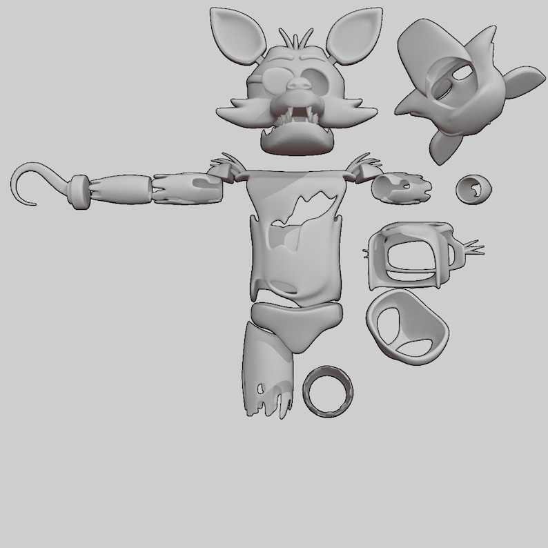 Fnaf / Five Nights at Freddy's Funtime Foxy Pirate Stl Files for ...