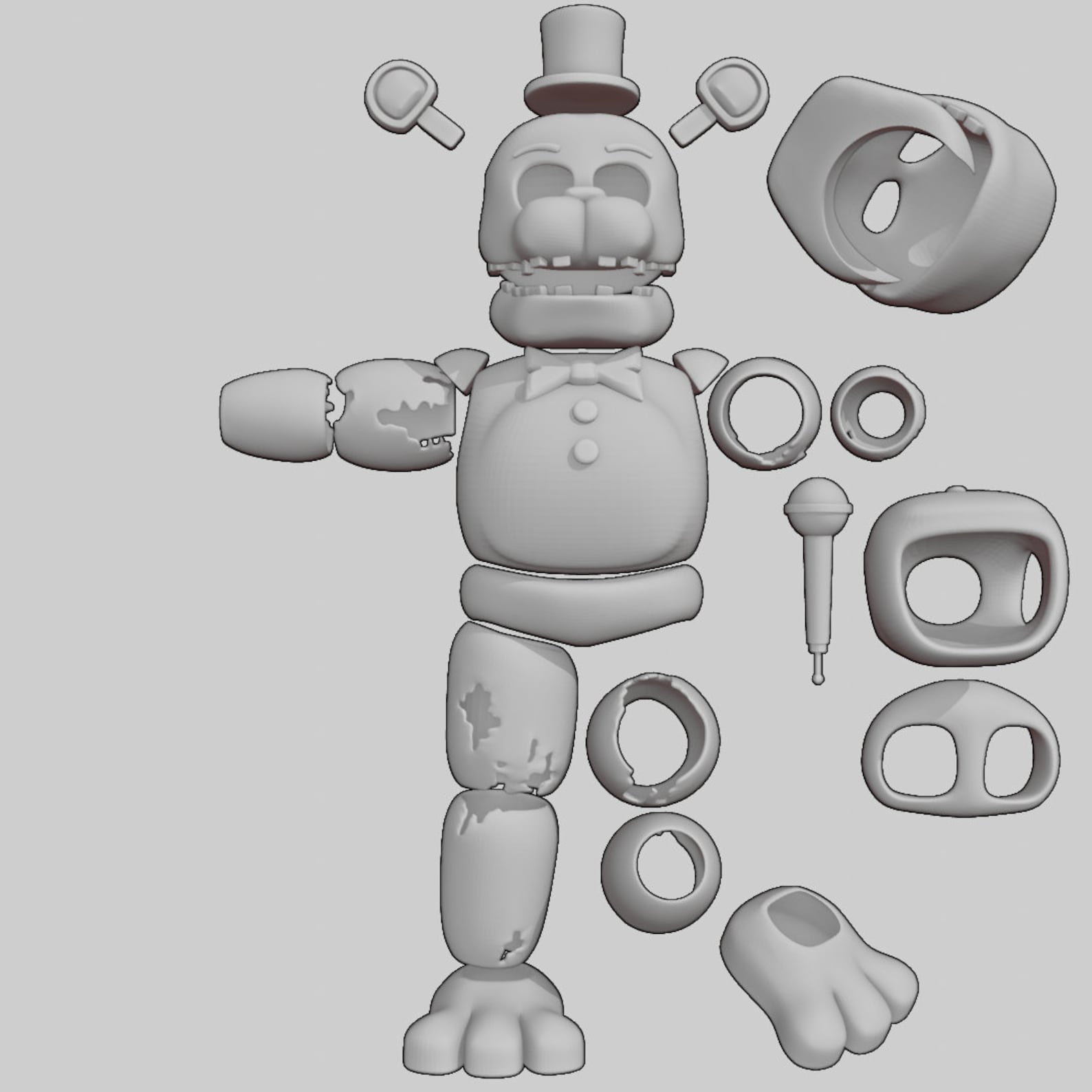 Fnaf / Five Nights at Freddy's Withered Freddy Stl Files for Cosplay or ...
