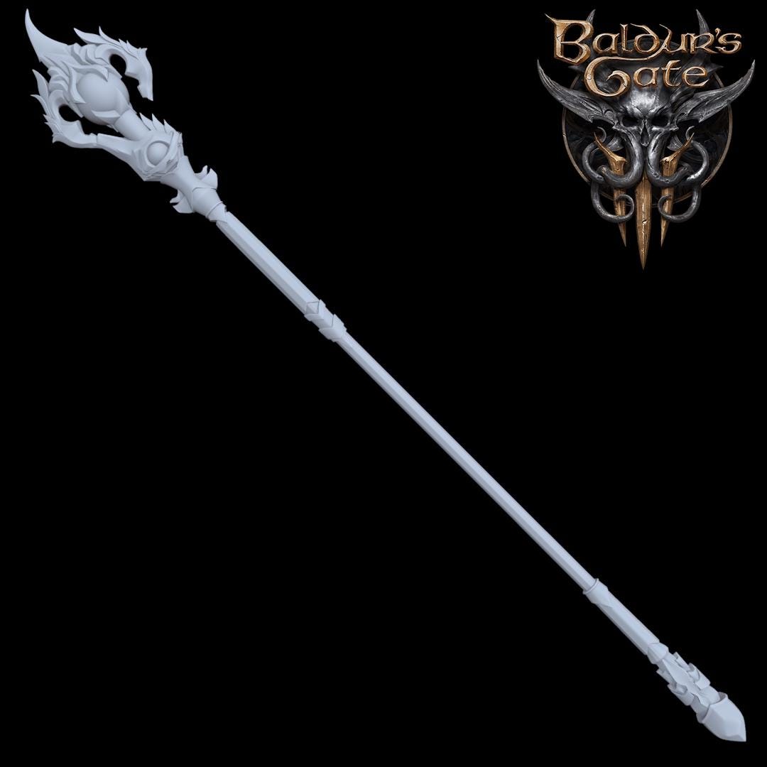 Baldur's Gate 3 the Chromatic Staff for Cosplay - Etsy
