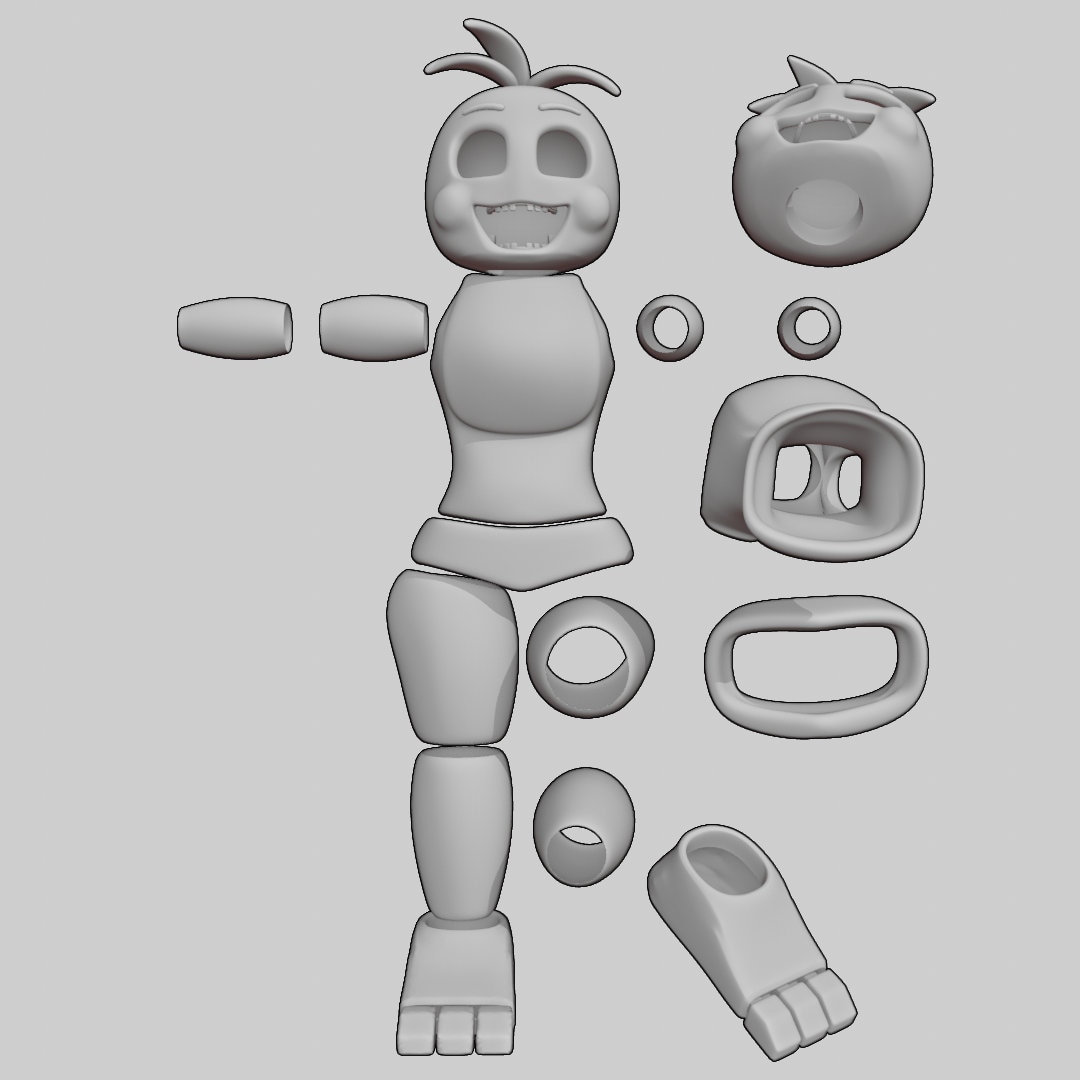 Fnaf / Five Nights at Freddy's Toy Chica Stl Files for Cosplay or ...