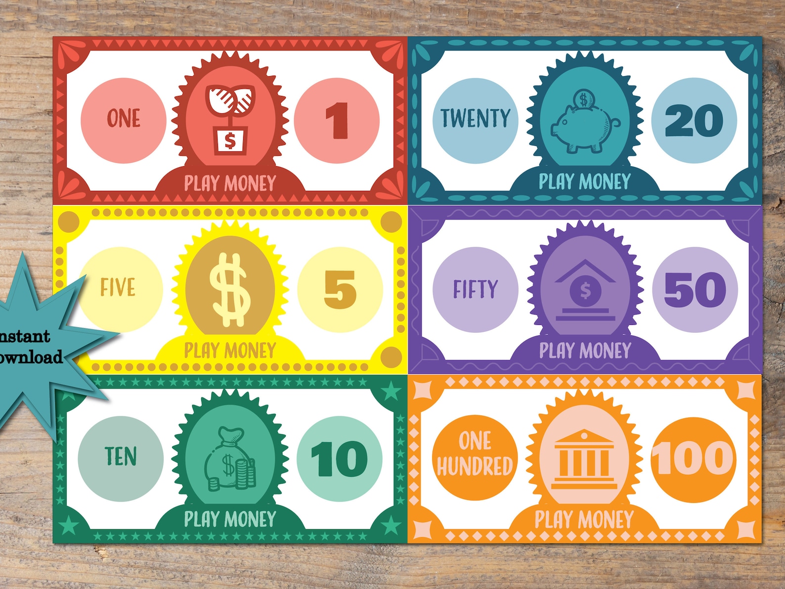 Play Money - Printable - Instant Download - Fun AND Educational - Etsy