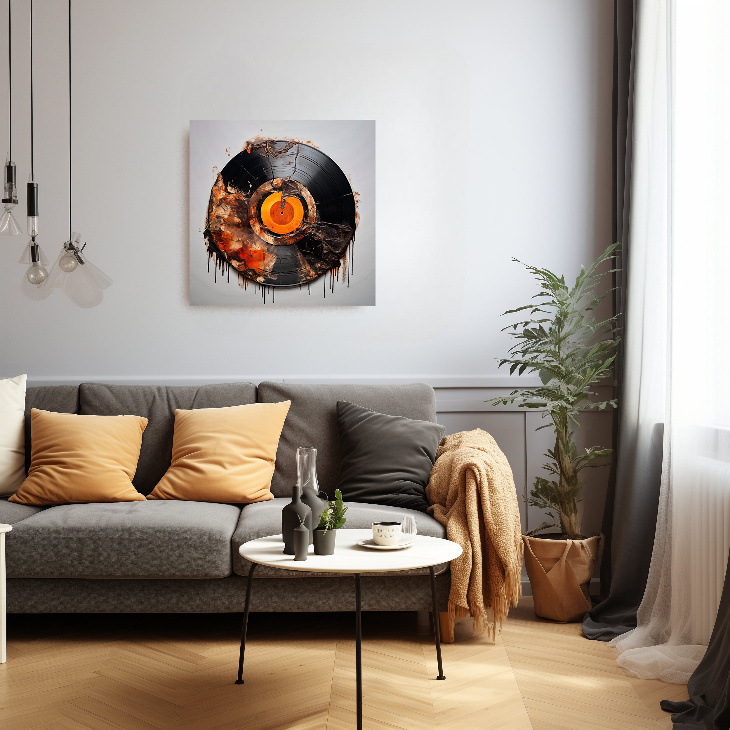 Vinyl Record Print WALL ART, Artistic METALLIC Design, Cool Music ...