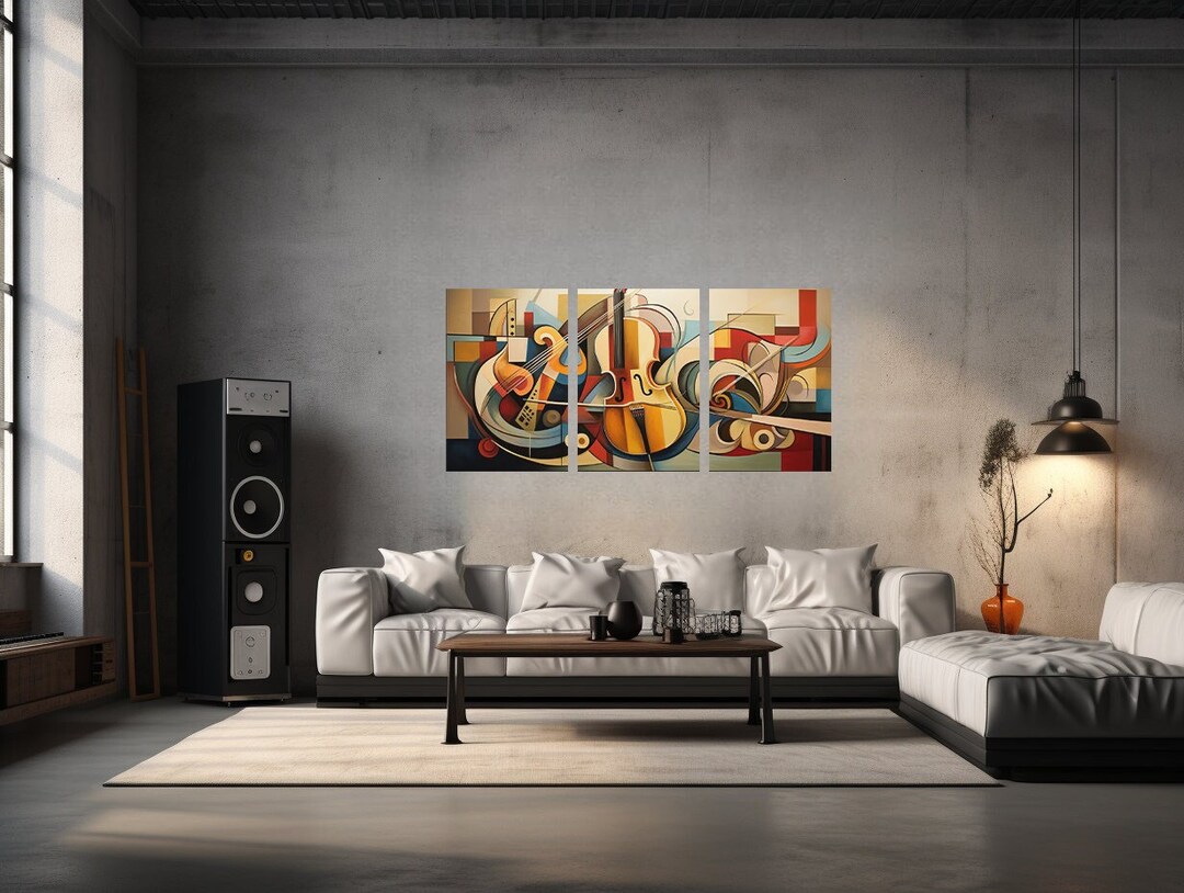 TRIPTYCH Abstract Wall Art - Modern Metallic Music Lover Wall Art on ...