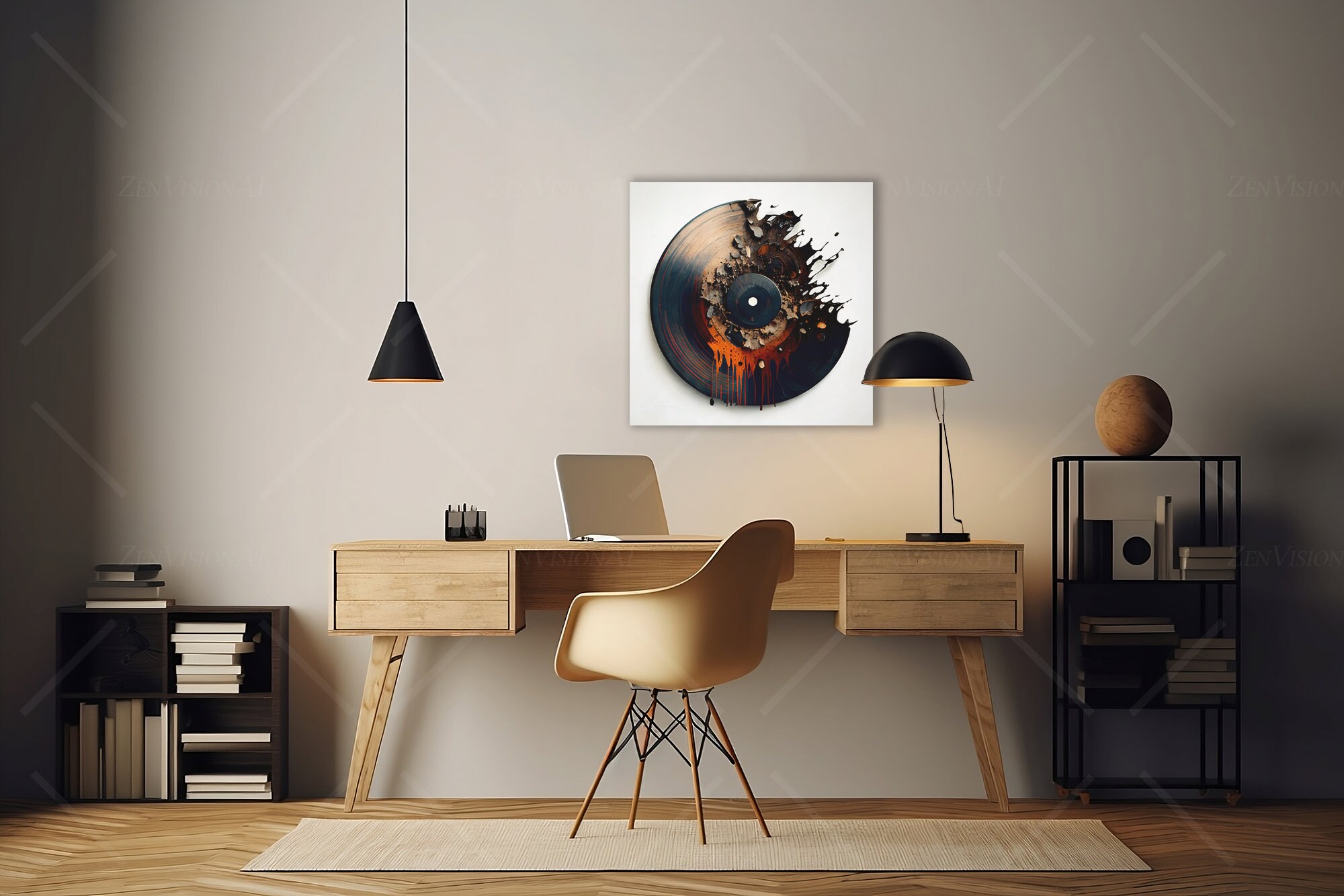 Vinyl Record Print Wall Art, Metallic Print Art, Office Art, Home ...