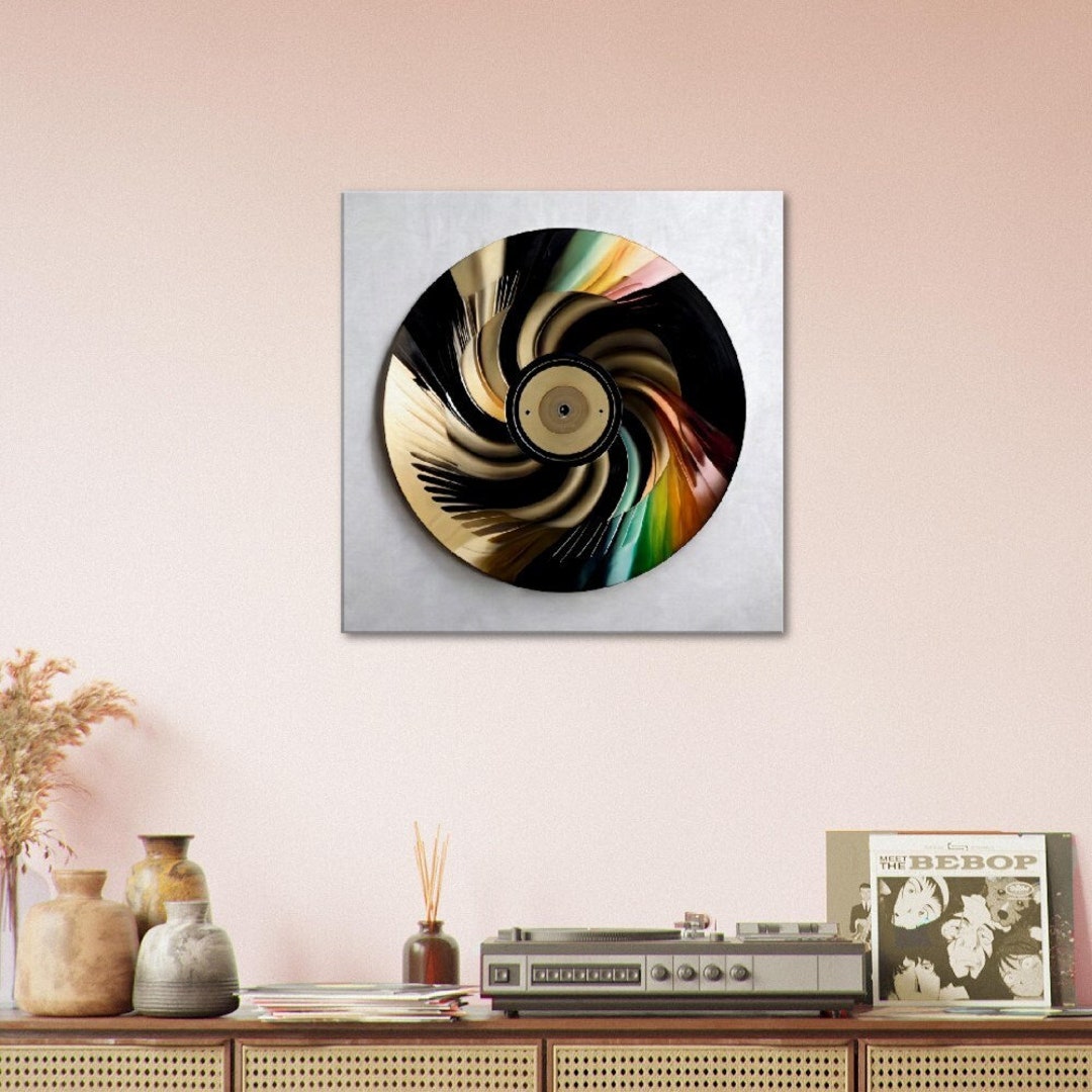 Vinyl Record Print WALL ART, METALLIC Print Dj Wall Art, Vinyl Record Cool Music Wall Dj Decor ...