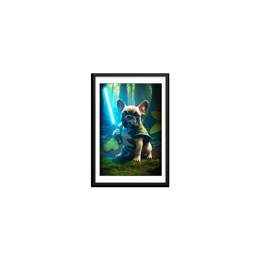 French Bulldog Jedi, A Star Wars Inspired Illustration, Digital ...