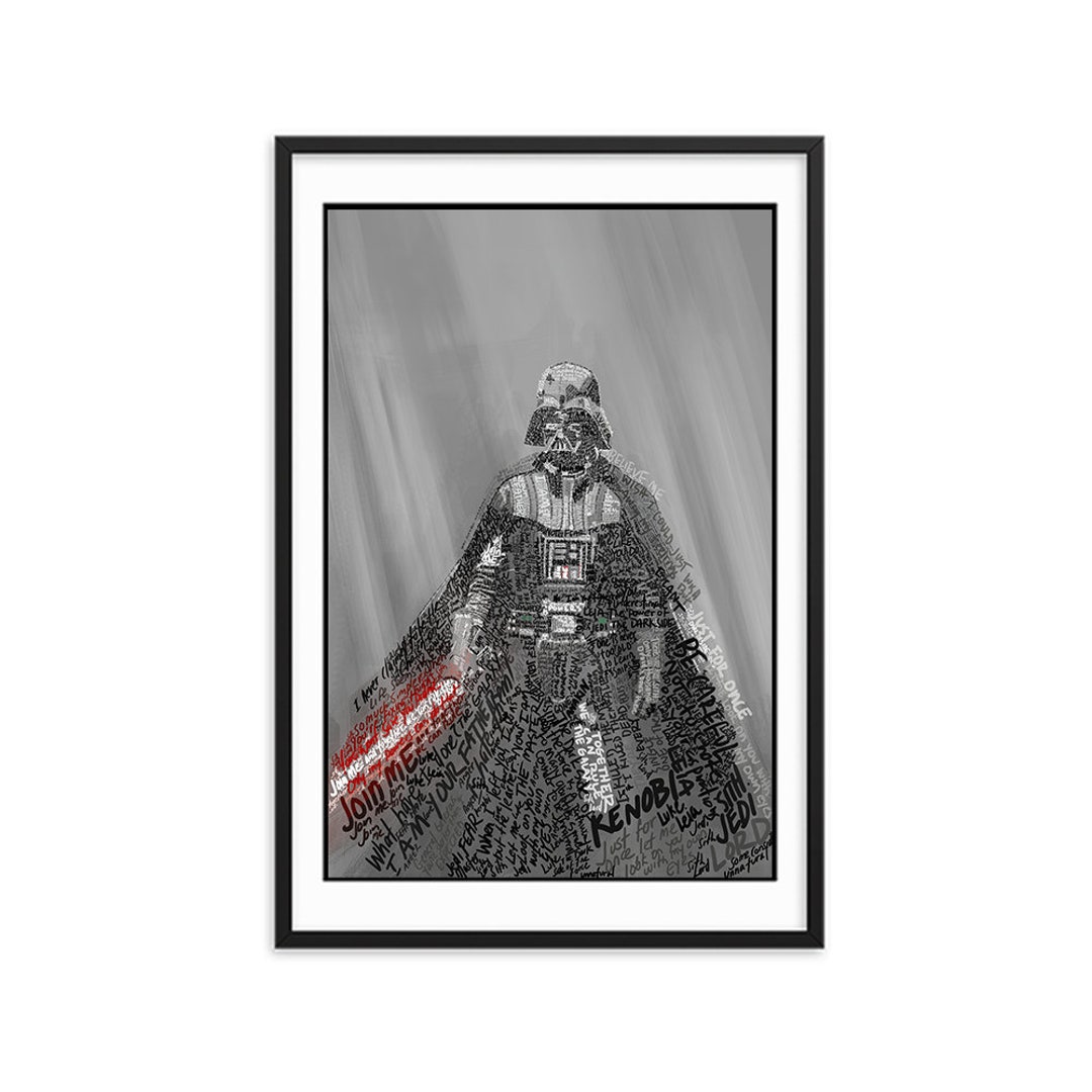 Darth Vader Typography Art, A Star Wars-inspired Illustration, Digital ...