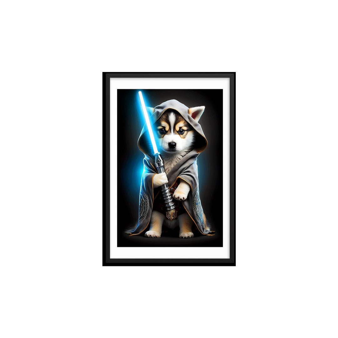 Husky Jedi, A Star Wars Inspired Illustration, Digital Download, Wall ...