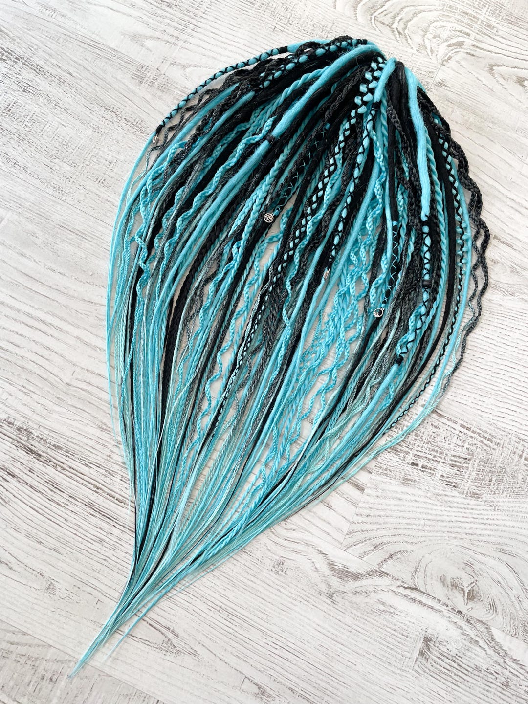 Double Ended Dreadlocks, Boho Dreadlocks, Black and Blue Dreadlocks ...