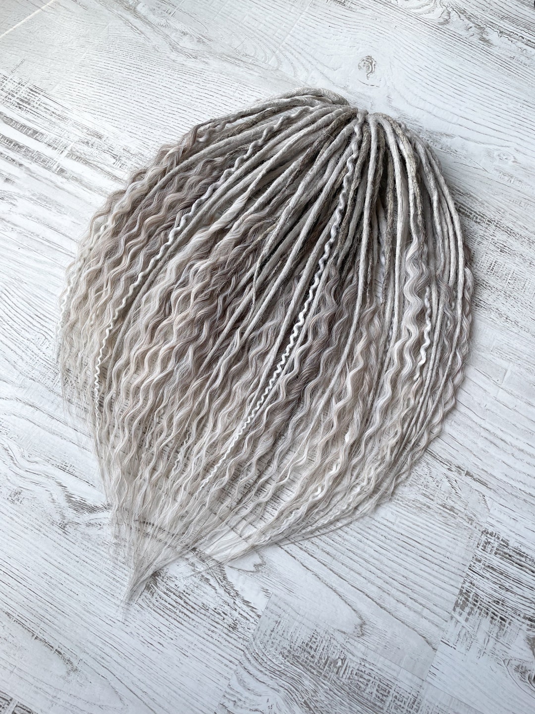 Ash Blond Ombre Curly Dreads Ariel Synthetic Crochet Dreads Extensions ...