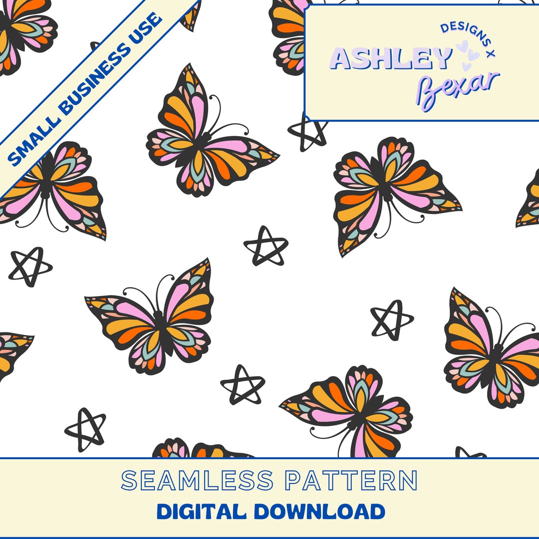 Butterfly Seamless Pattern, Digital Download, Seamless Pattern ...