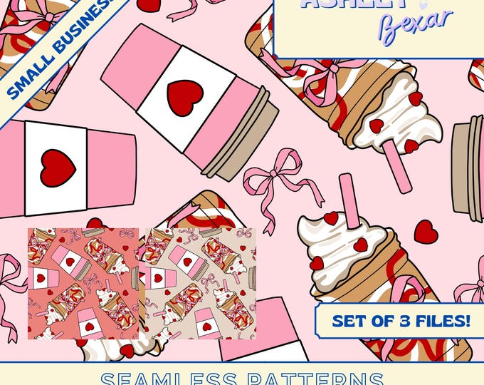 Valentine's Day Coquette Bow Seamless Pattern Digital Download ...