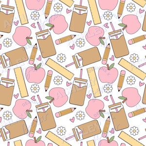 Teacher Seamless Pattern Digital Download, Seamless Pattern, Girly ...