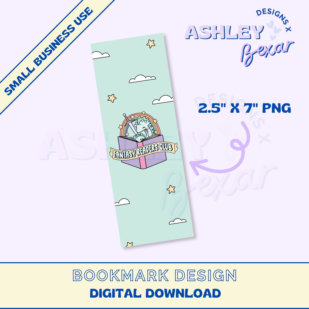 Fantasy Bookmark PNG, Sublimation Design, Cute PNG, Book Lover ...