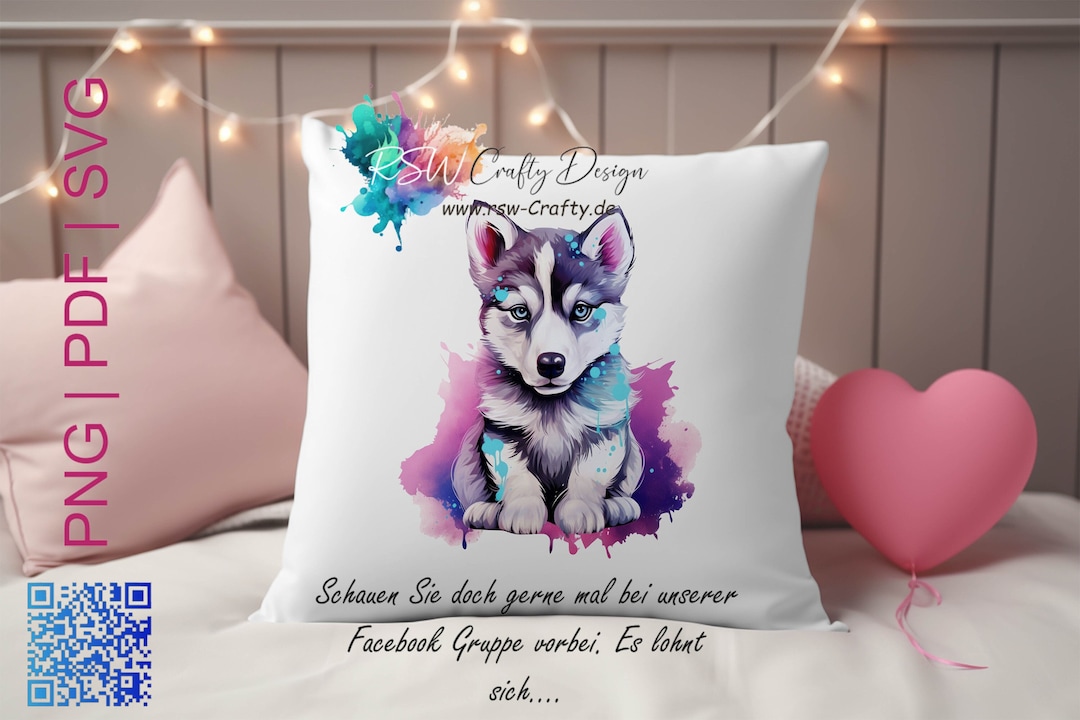 Husky Dogs in Watercolor Style Suitable for Sublimation and Plotting, in the Formats PDF,SVG,PNG ...