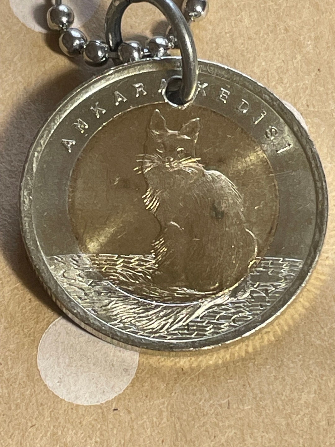 2015 Turkey 1 Lira Coin Necklace, Coin With Angora Cat - Etsy