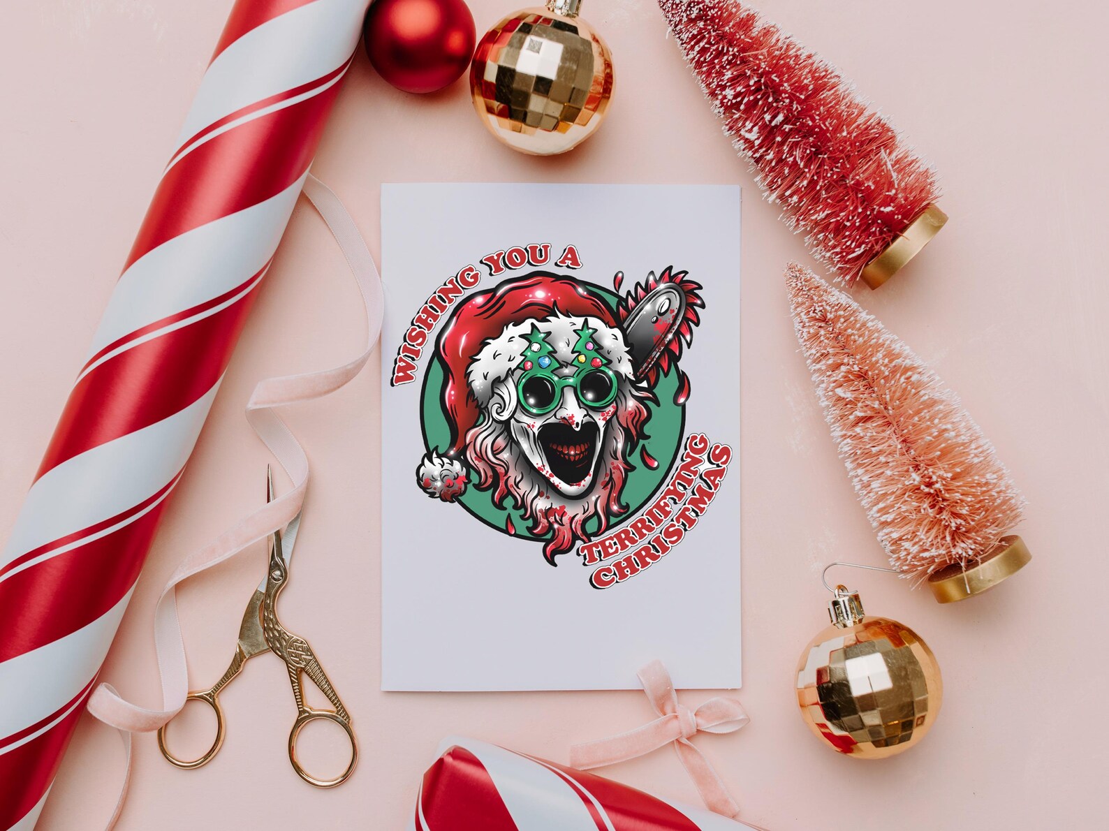 Wishing You a Terrifying Christmas Greeting Card - Etsy