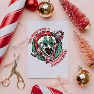 Wishing You a Terrifying Christmas Greeting Card - Etsy