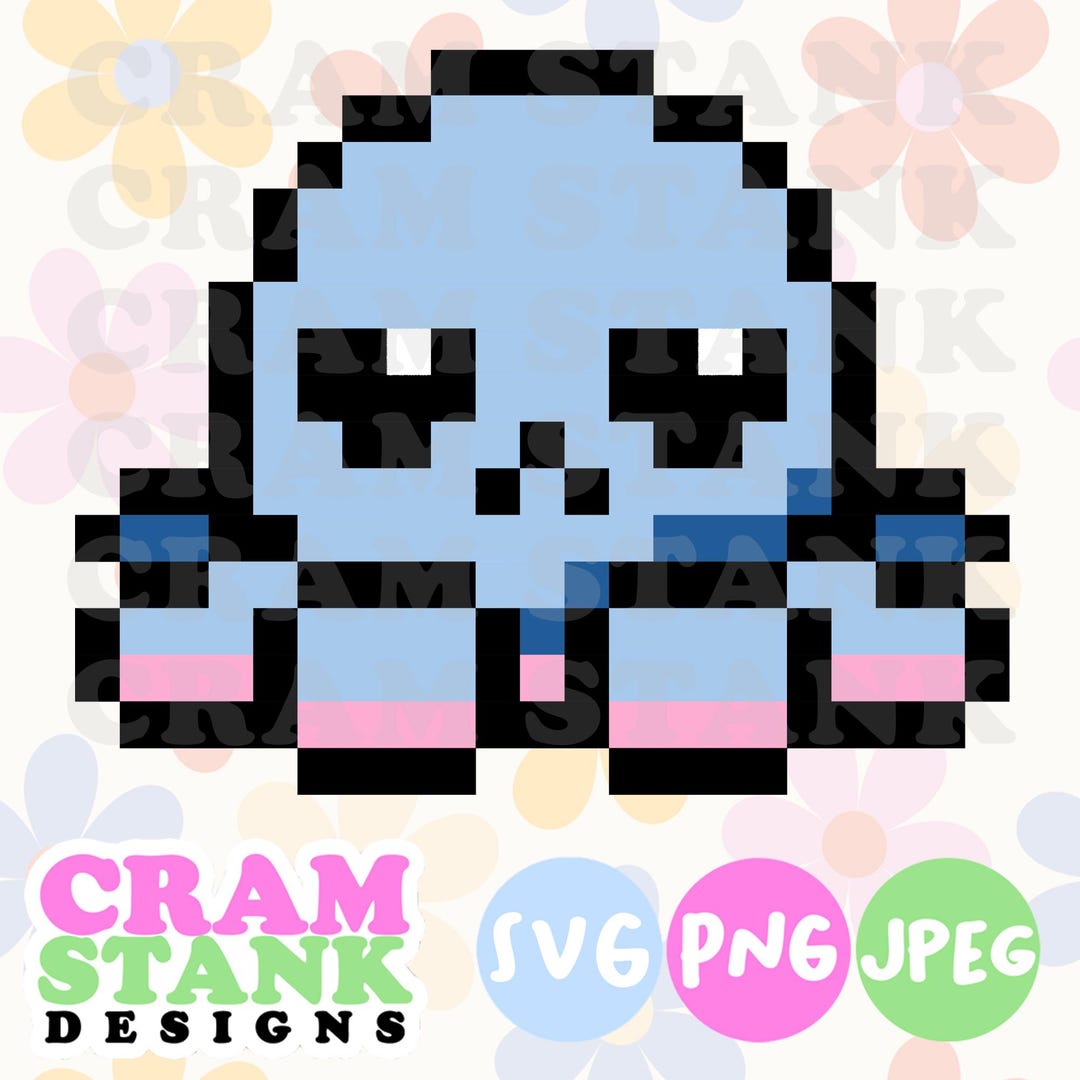 8bit Grumpy Octopus PDF PNG JPEG Digital Download - Etsy