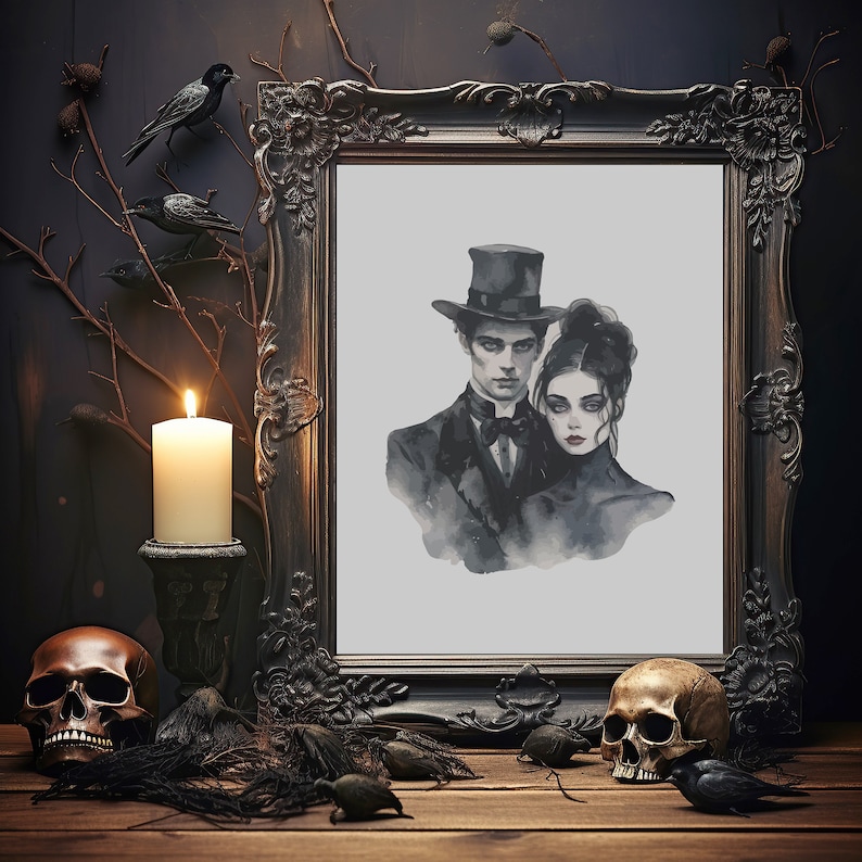 Gothic Couple A4 Print at Home Digital Download - Etsy