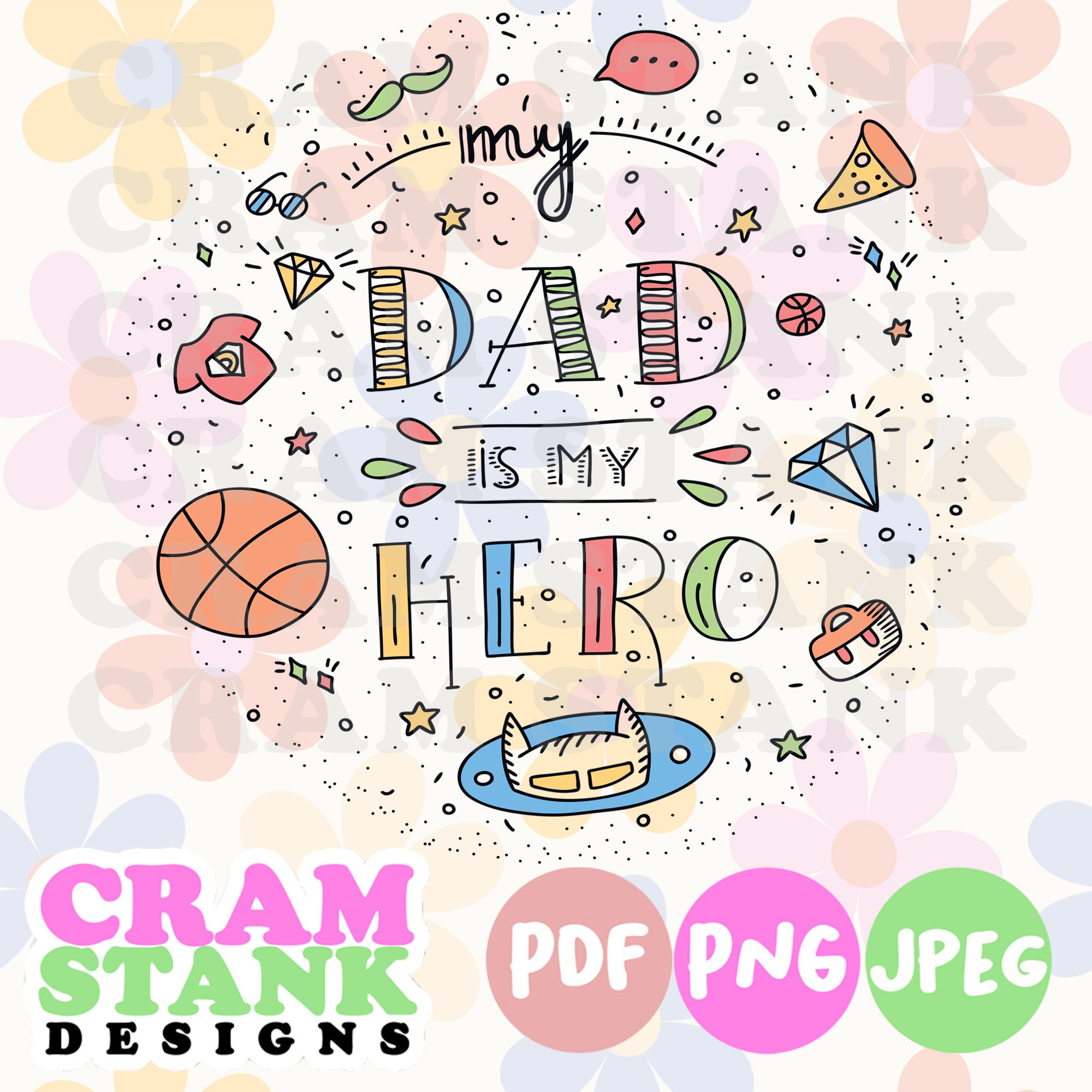 Super Dad Father's Day Digital Download Clipart JPEG PDF PNG - Etsy