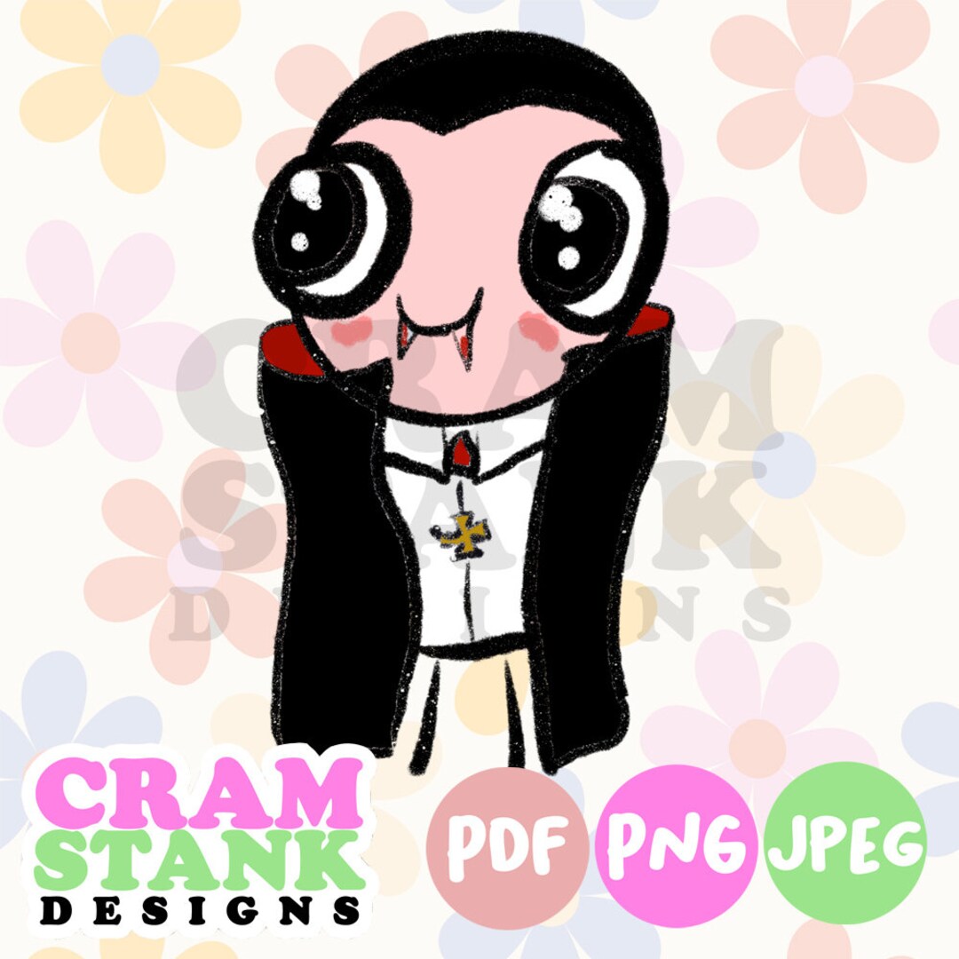 Cute Vampire Monster PDF PNG JPEG Digital Download Clipart - Etsy