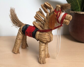 Small Japanese Shinobigoma Folk Art Horse Straw Figurine - Vintage ...