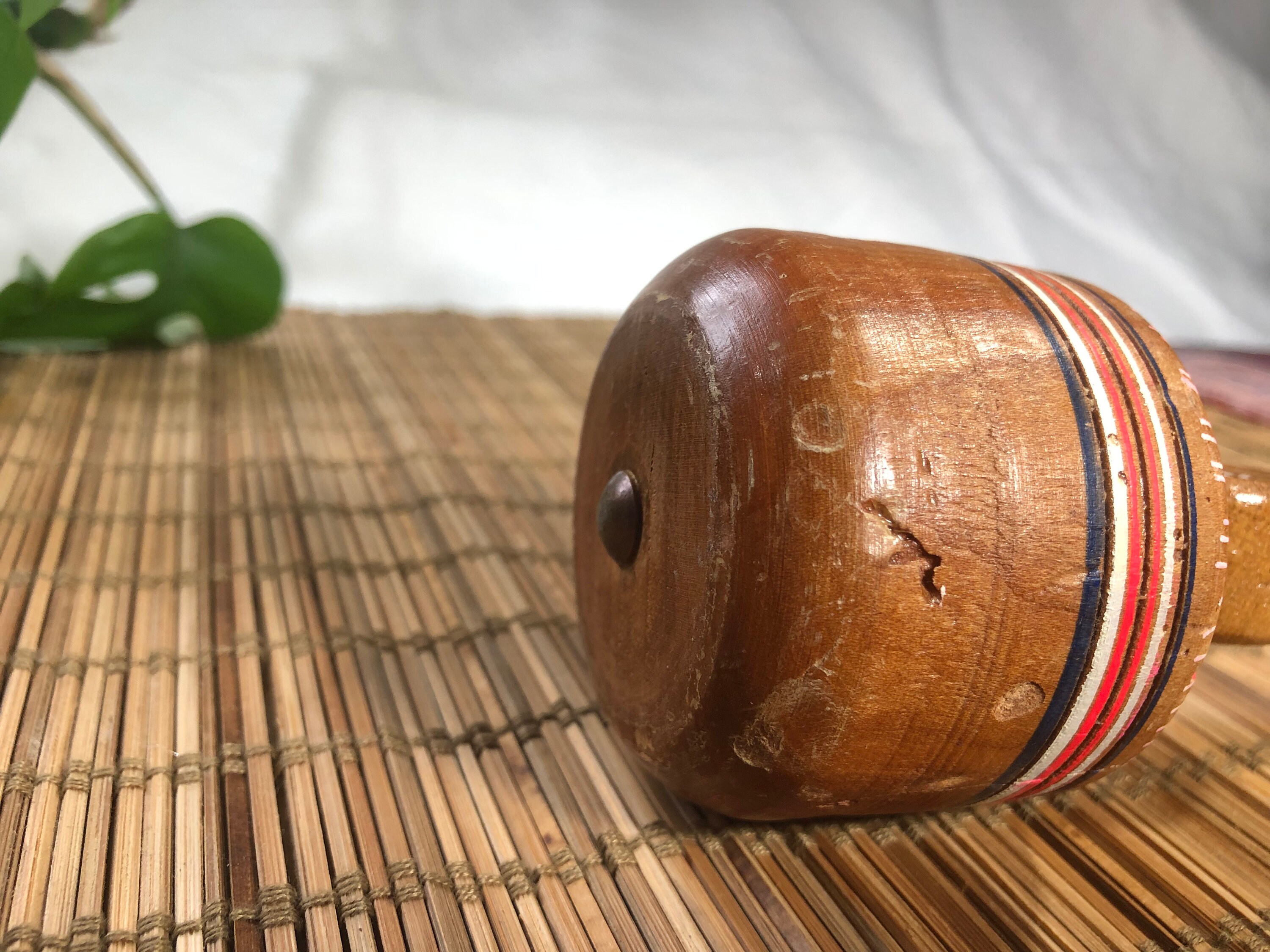 Vintage Spinning Top Wooden Toy String Colorful Pink Purple White Black ...