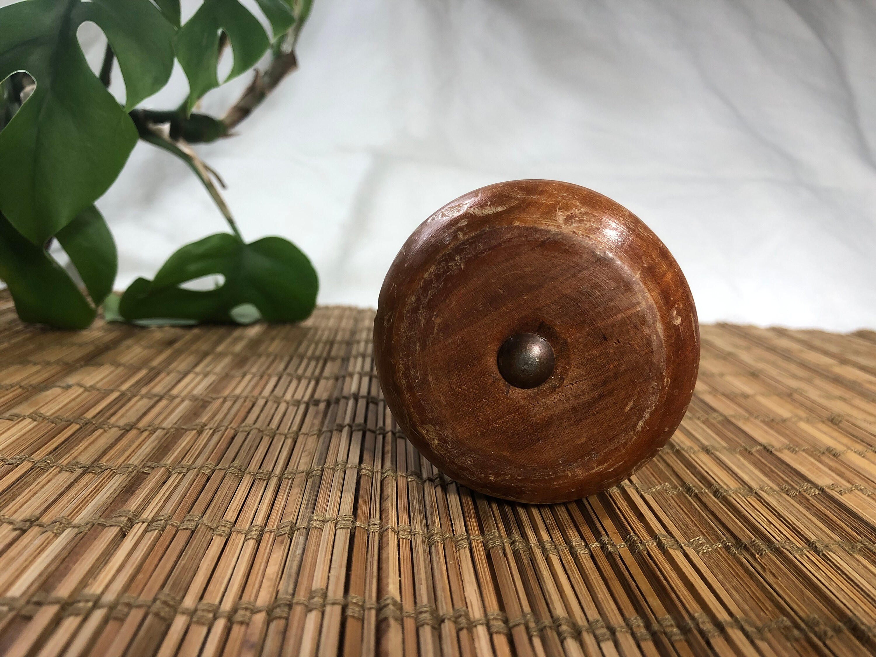 Vintage Spinning Top Wooden Toy String Colorful Pink Purple White Black ...