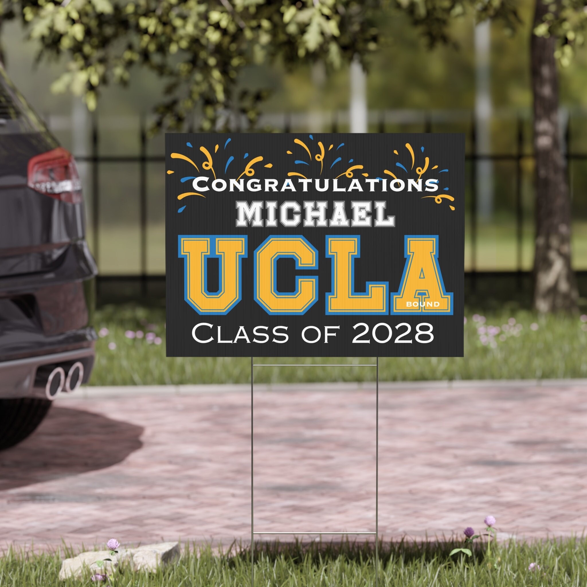 College Bound Banner Yard Sign, Custom Yard Sign, Class of 2028 Yard ...