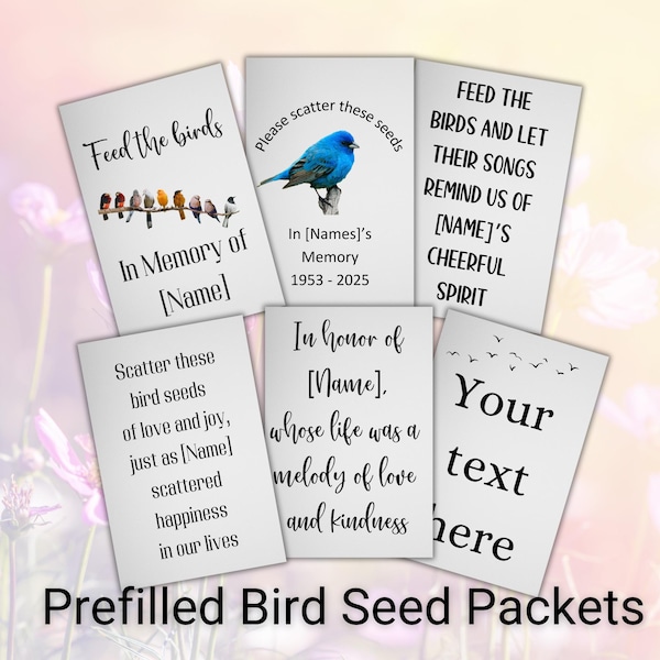 Bird Seed Memorial Packets - Etsy